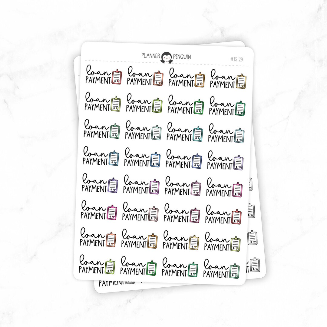 Loan Payment - Script Stickers | Typography Stickers | Matte Removable ...