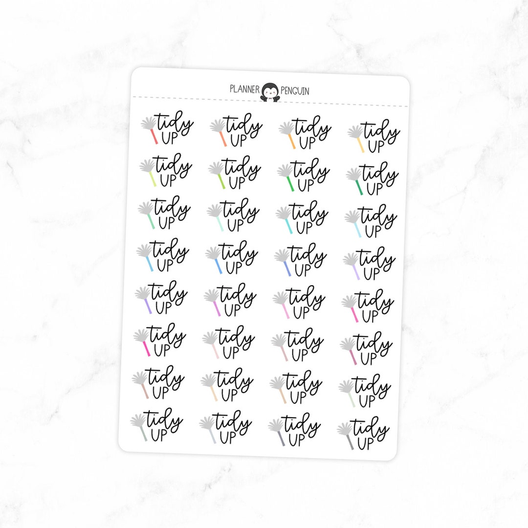 Tidy up - Icon Script Stickers | Typography Stickers | Matte Removable ...