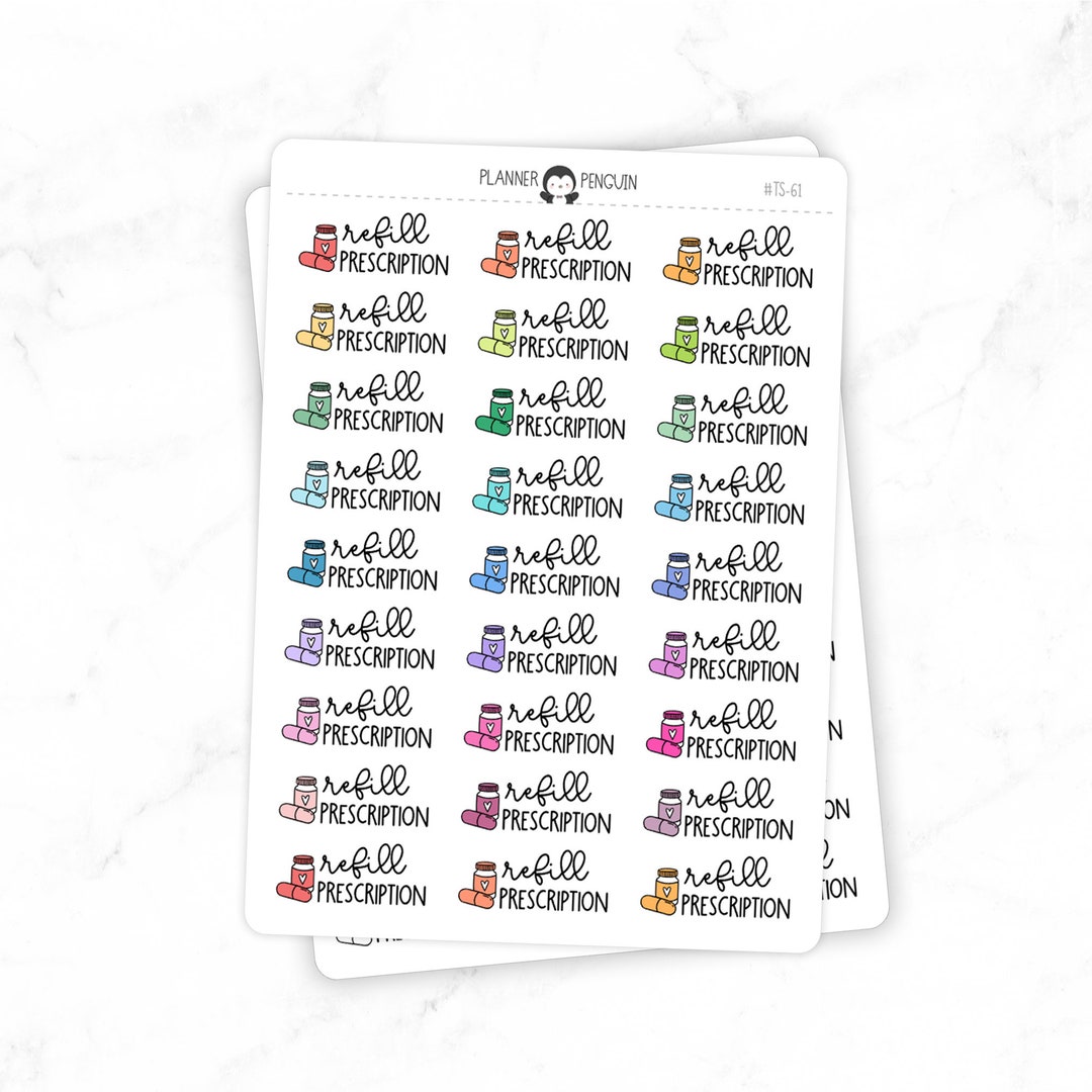 Refill Prescriptions - Icon Script Stickers | Typography Stickers ...