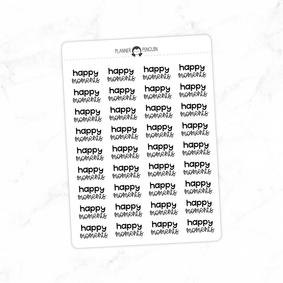 Happy Moments - Script Stickers | Typography Stickers | Matte Removable ...