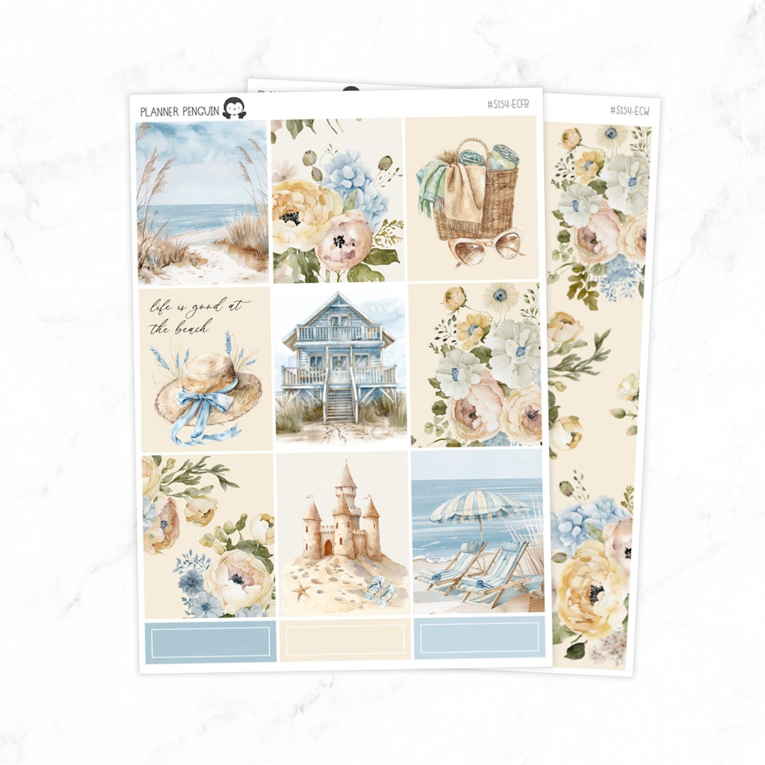 Ocean Breeze Weekly Kit Stickers for Vertical Planner or Happy Planner ...