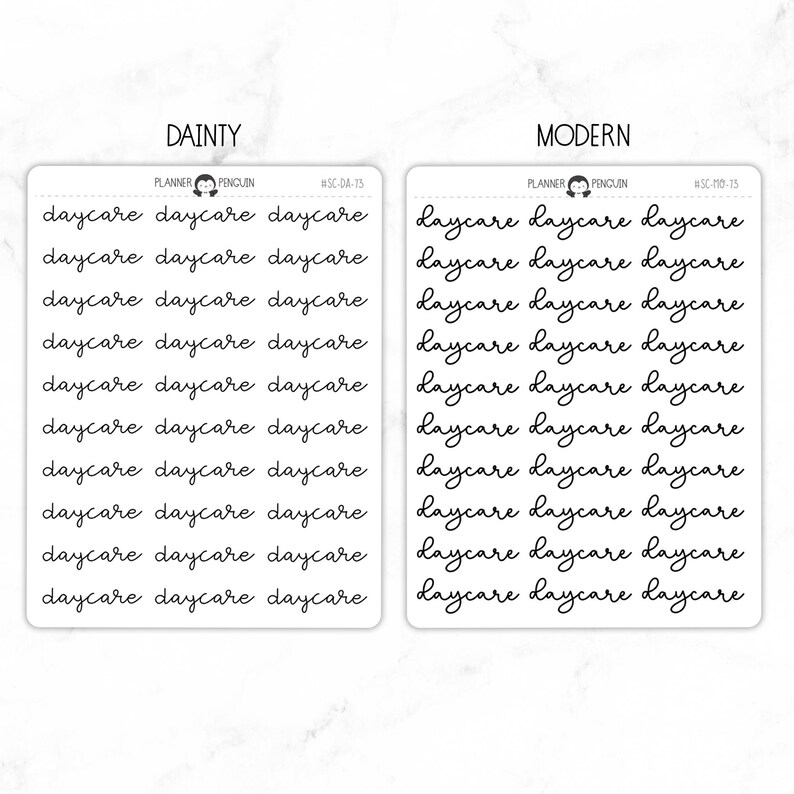 Daycare - Script Stickers | Typography Stickers | Matte Removable ...