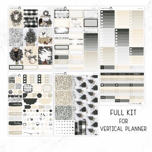 Plaid Christmas Weekly Kit Stickers for Vertical Planner or Mambi Happy ...