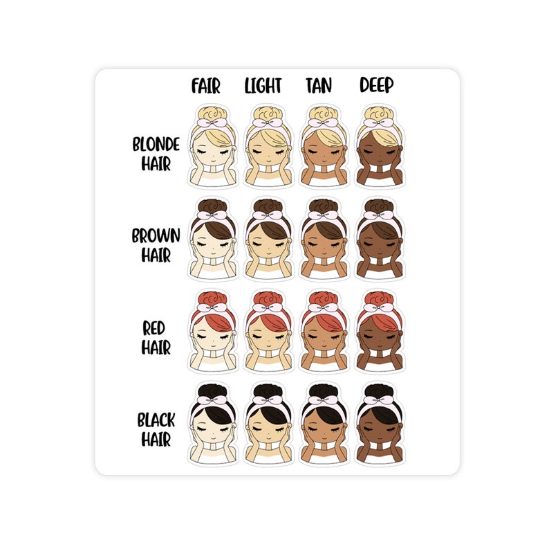 Skincare Me Time Girl - Icon Planner Stickers | Matte Removable ...