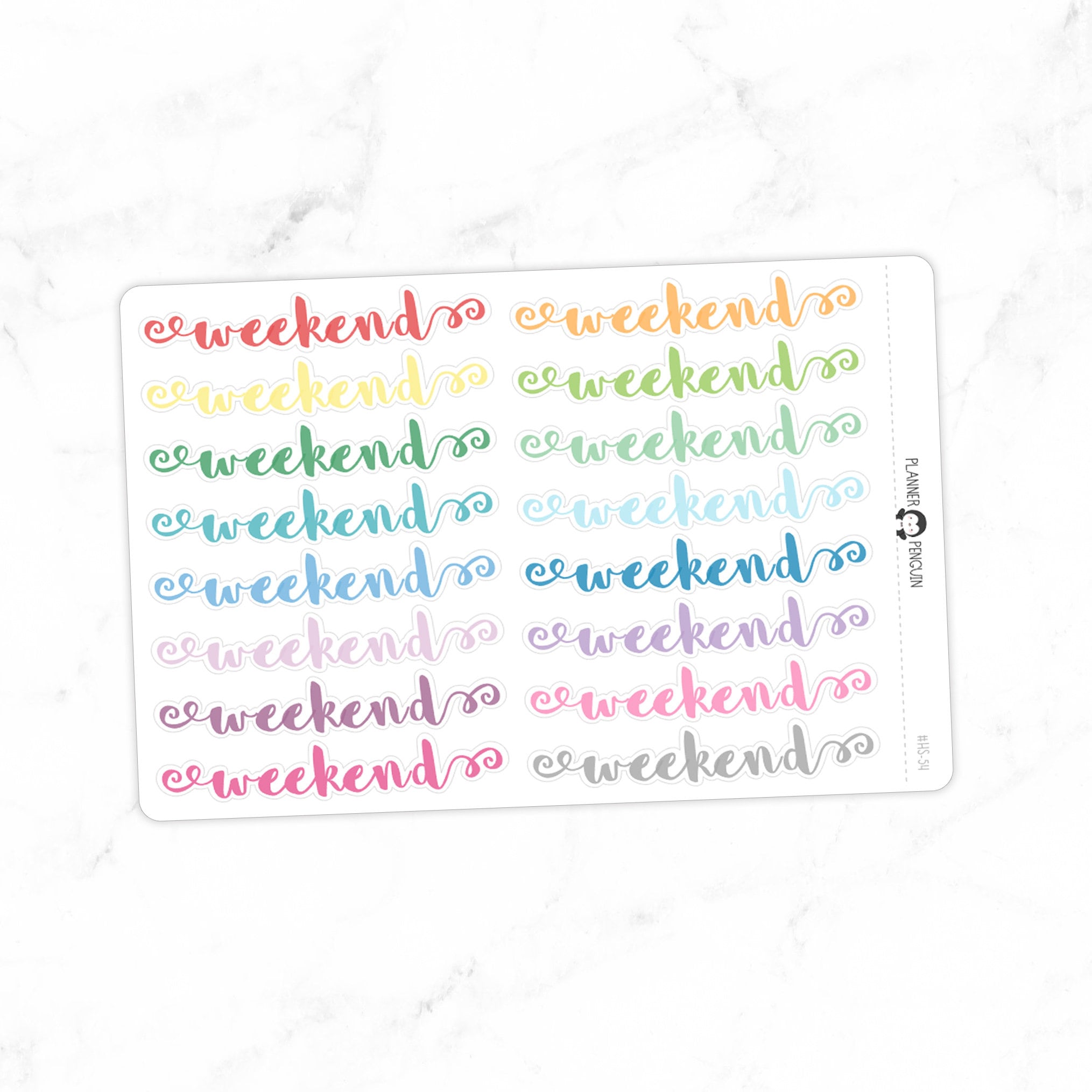 Matte Removable Labels Warm Colorful F0046 || Ombre Weekend Banner ...