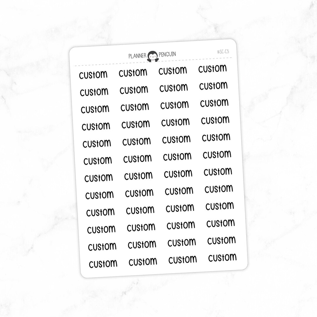 CUSTOM - Mini Script Stickers | Typography Stickers | Matte Removable ...