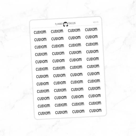 CUSTOM Mini Script Stickers Typography Stickers Matte - Etsy