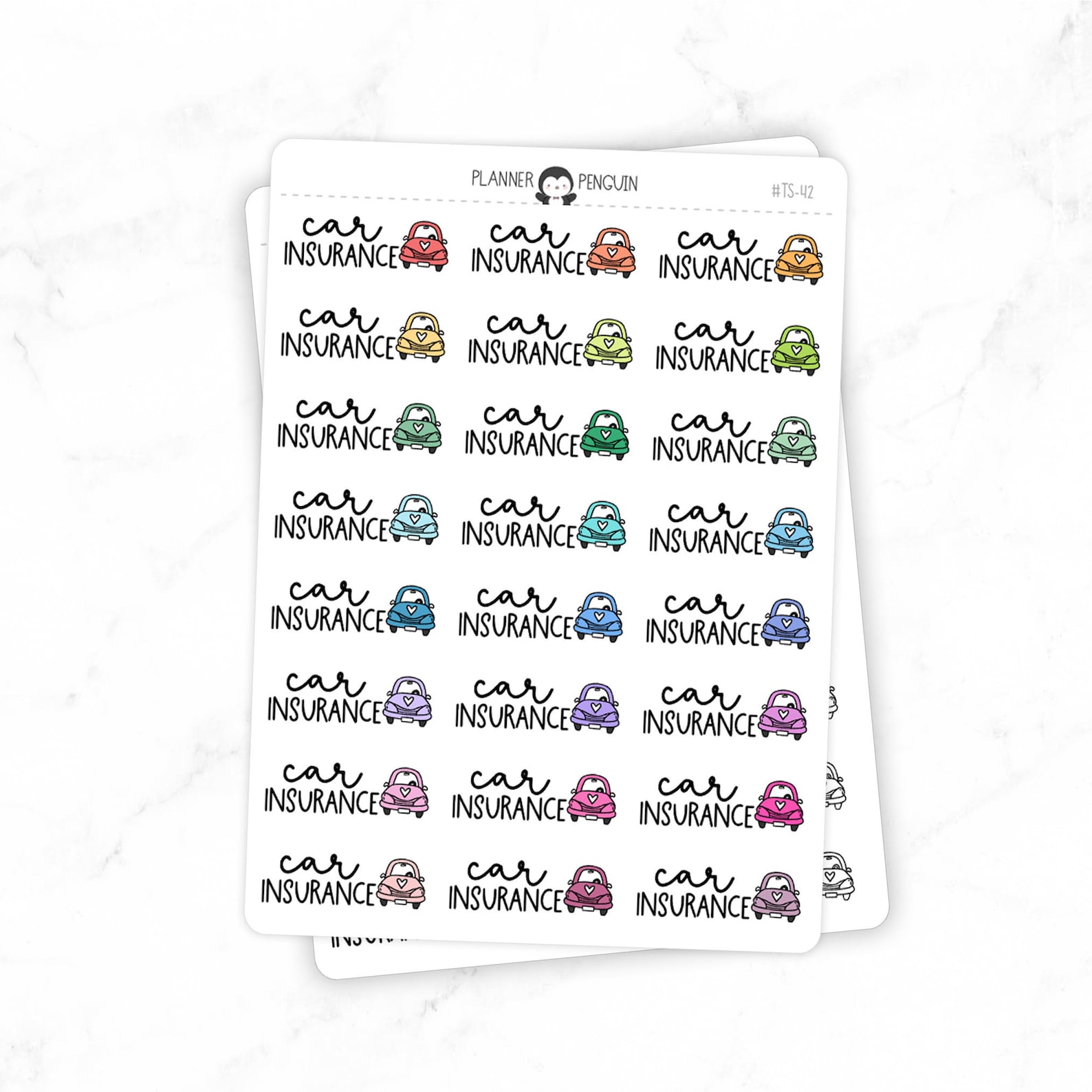 Car Insurance Script Stickers Typography stickers Matte | Etsy