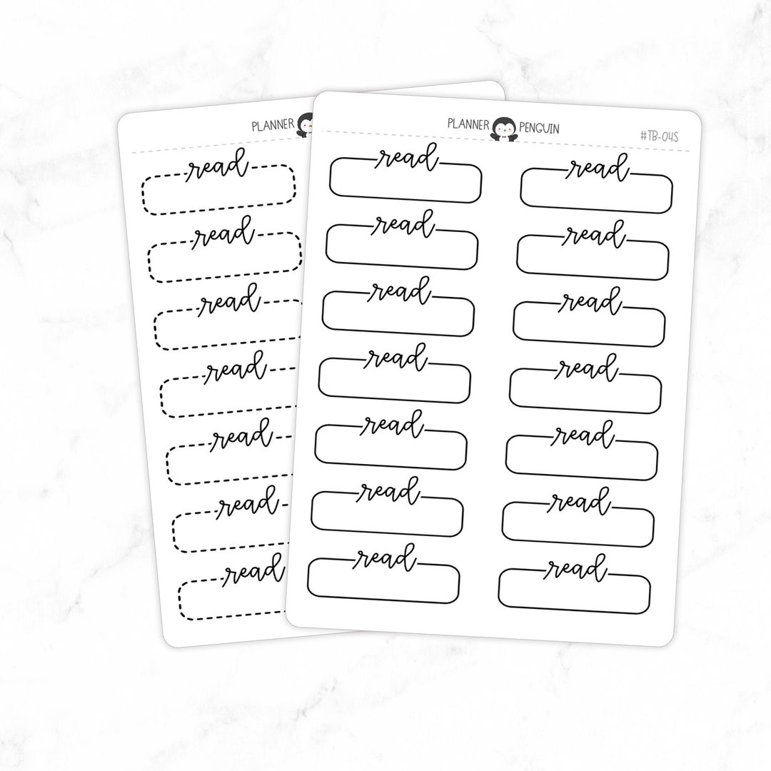 Read Script Quarter Label Box Planner Stickers -functional Stickers ...