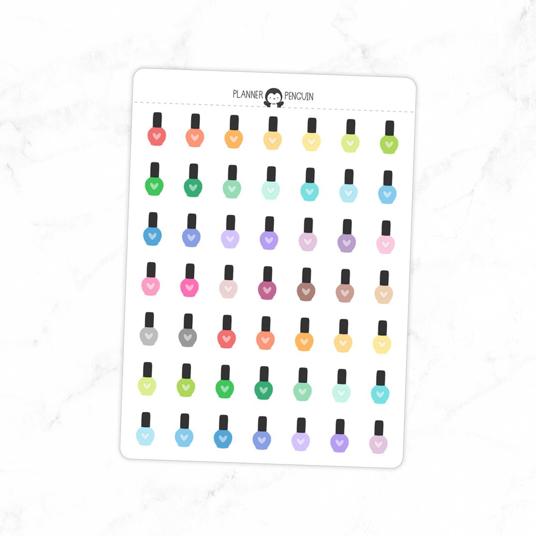 Nail Polish - Icon Planner Stickers | Multi Color Stickers | Matte ...
