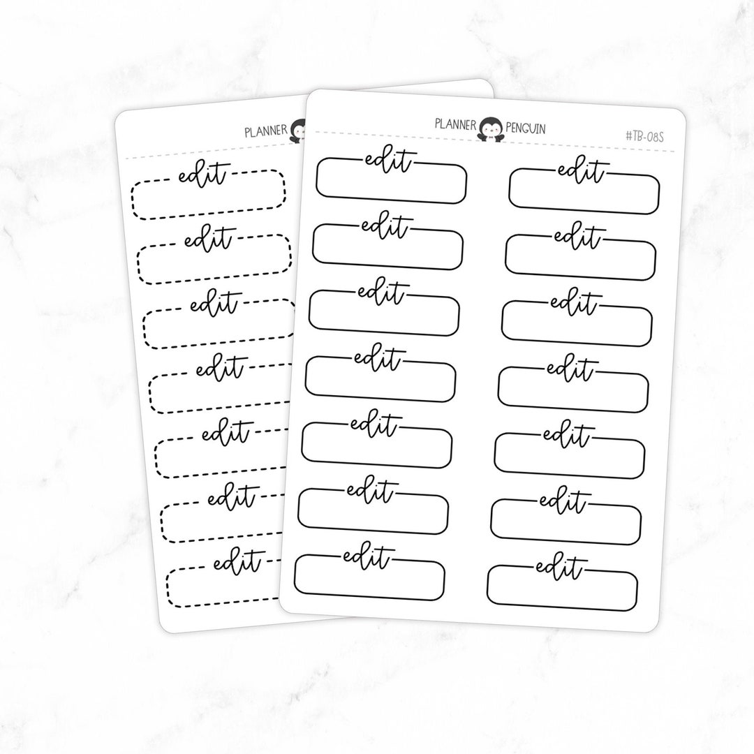 Edit Script Quarter Label Box Planner Stickers -functional Stickers ...
