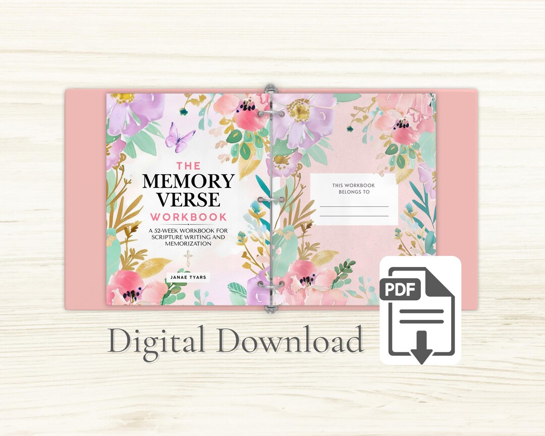 Memory Verse Workbook | Scripture Writing, Devotional Journal (PDF) - Etsy