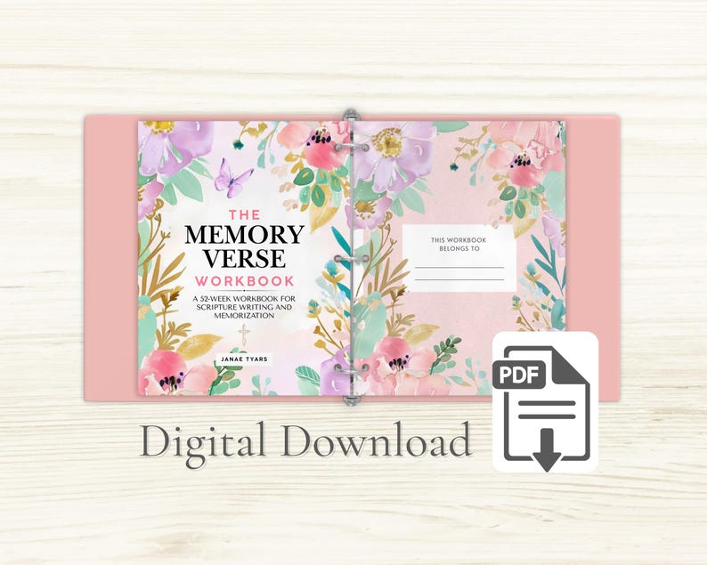 Memory Verse Workbook | Scripture Writing, Devotional Journal (PDF) - Etsy