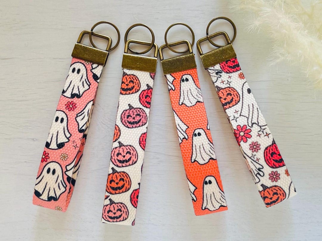 Wrist Keychain Lanyard | Halloween Wristlet | Key Wristlet | Pumpkin ...