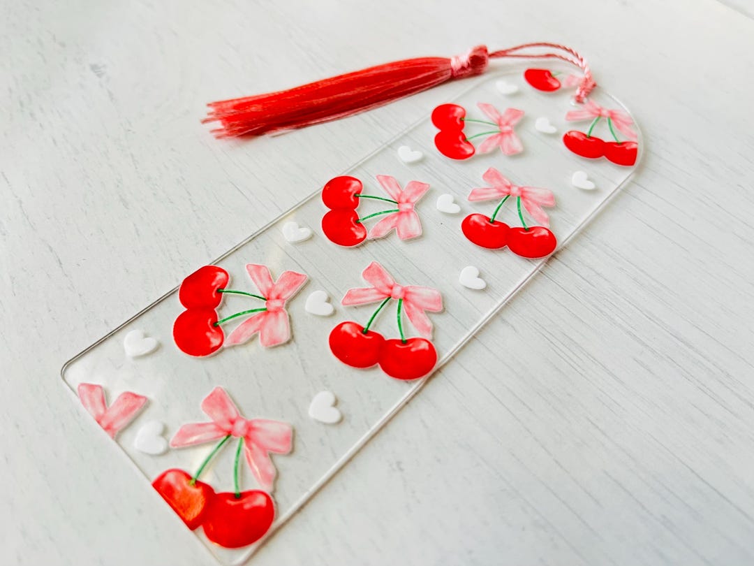 Cherry Bookmark | Acrylic Bookmarks | Gift for Book Lover | Cute ...