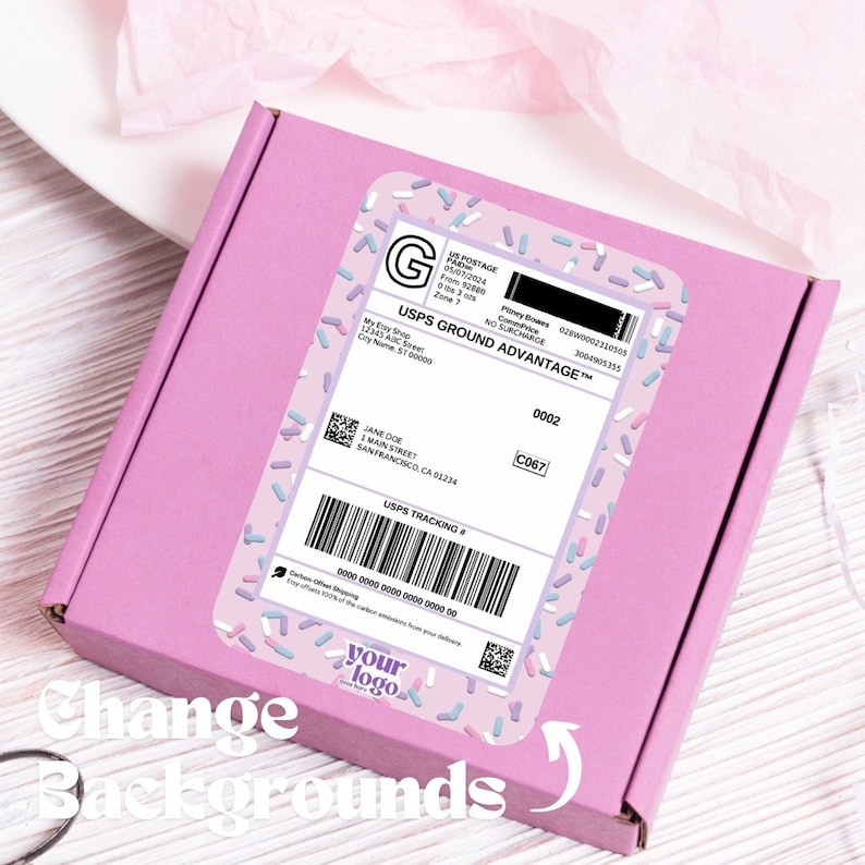 Personalized Etsy Shipping Label Frame Branded USPS Postage Border ...