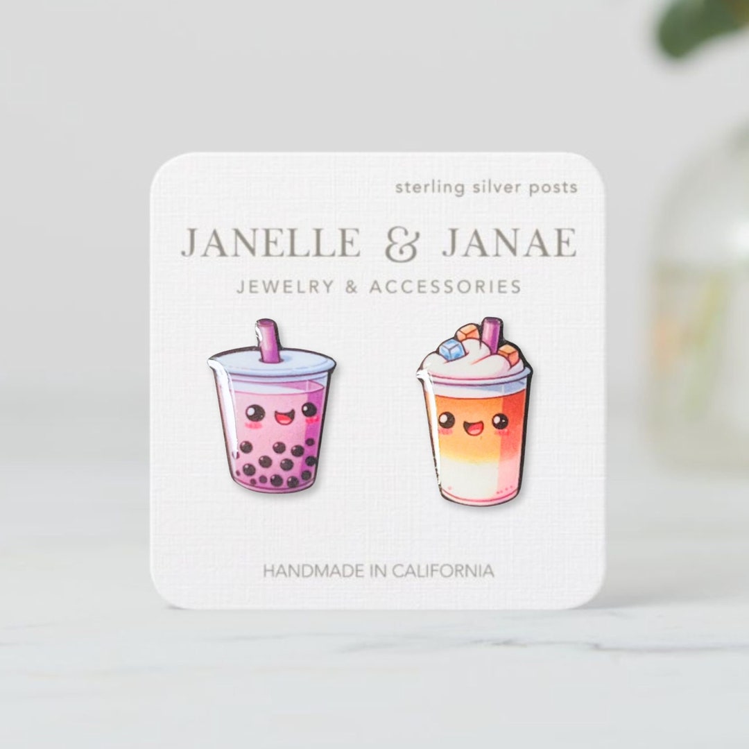 Boba Milk Tea Earrings | Boba Tea Lovers Gift | Cute Tiny Boba Jewelry ...