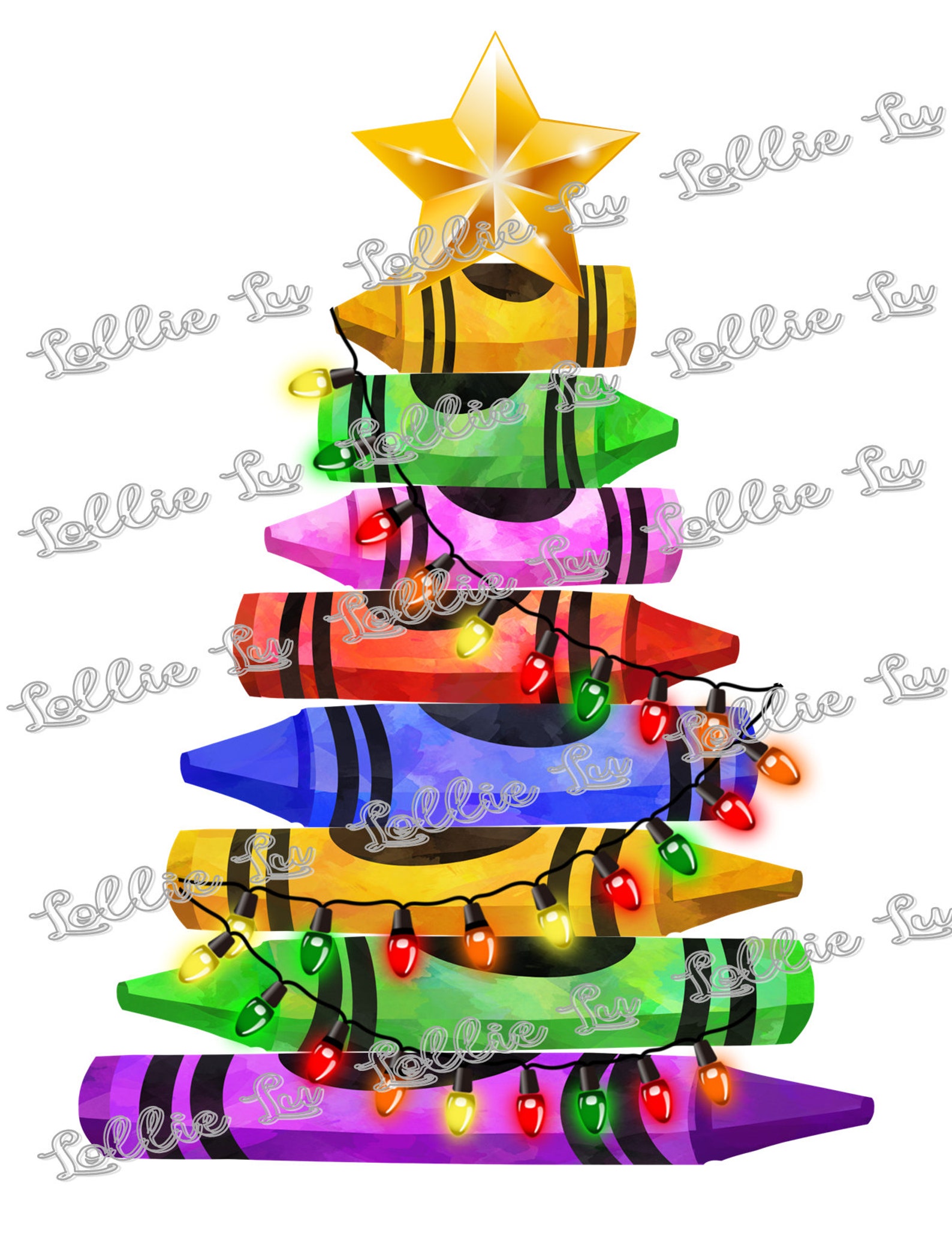 Crayon Christmas Tree Teacher School Student Kindergarten Png Digital ...