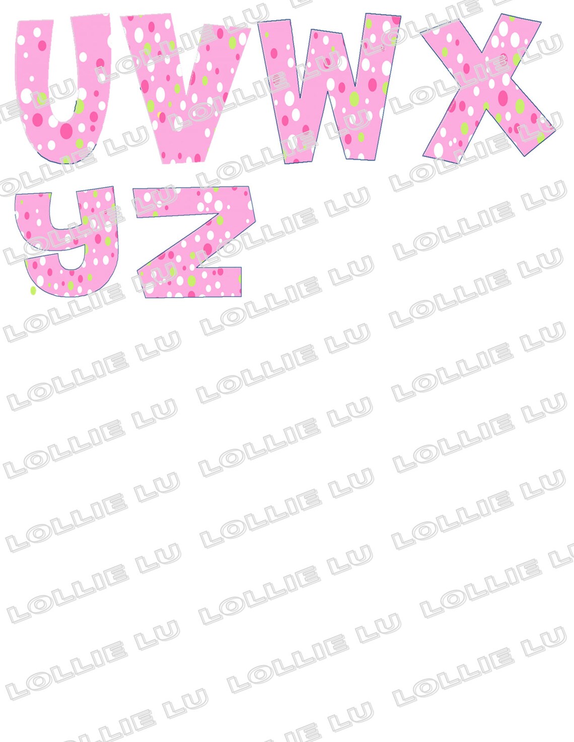 Pink Polka Dot Alphabet Letters Digital PNG Transfer - Etsy