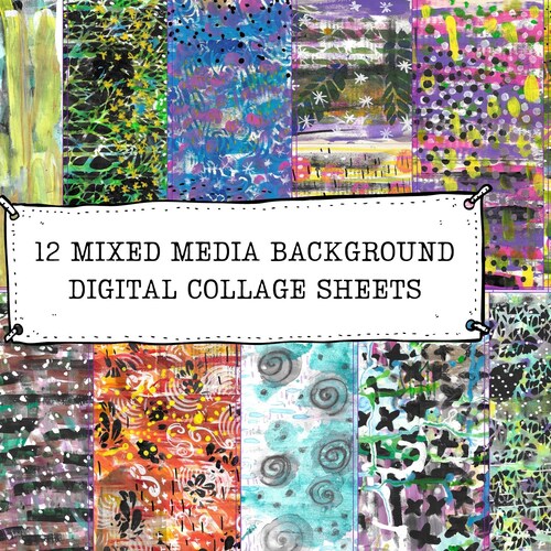 Printable Mixed Media Collage Sheets - Etsy