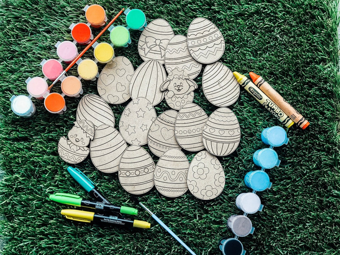 Paint Your Own Easter Eggs, Kids Easter Craft Kit, Easter Decor, Laser Cut Eggs, Easter Bunny ...