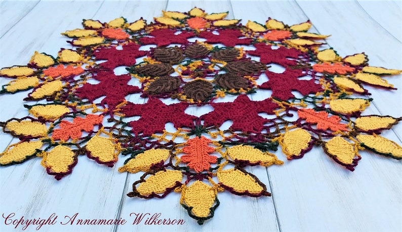 Pattern--"autumn Leaves and Lace" Doily PDF Pattern--instant Download ...