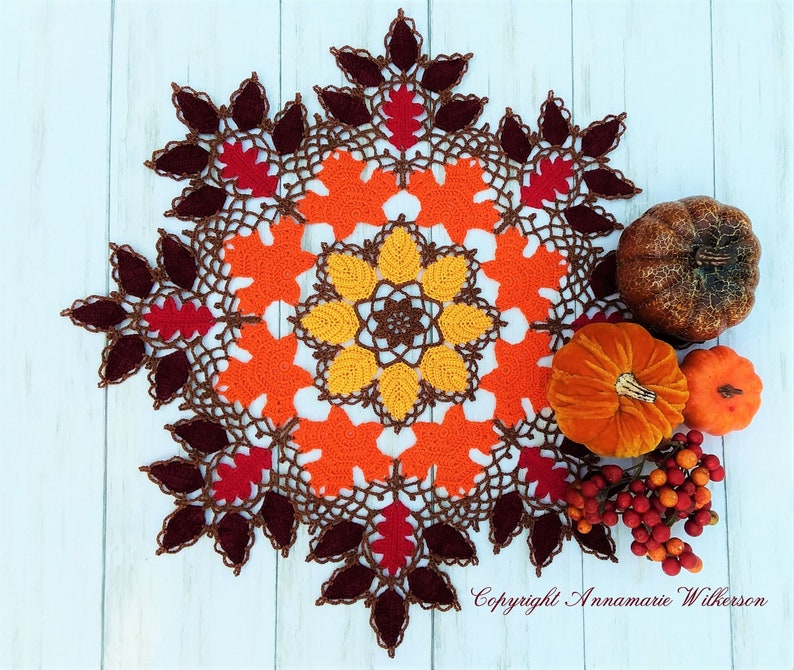 Buy Pattern--"autumn Leaves and Lace" Doily PDF Pattern--instant ...