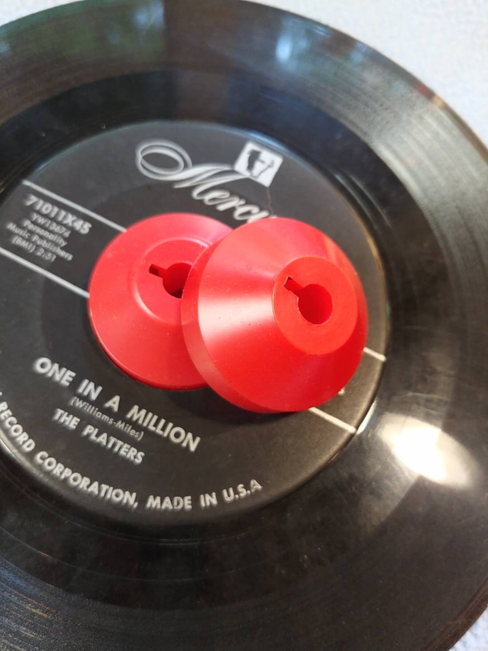 2 Vintage 45 rpm Adapters for Little Records Red Plastic | Etsy
