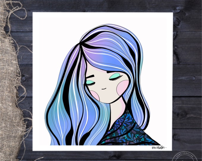 Ximena, Whimsical Girl, Print, Portrait, Illustration, Art, Drawing - Etsy