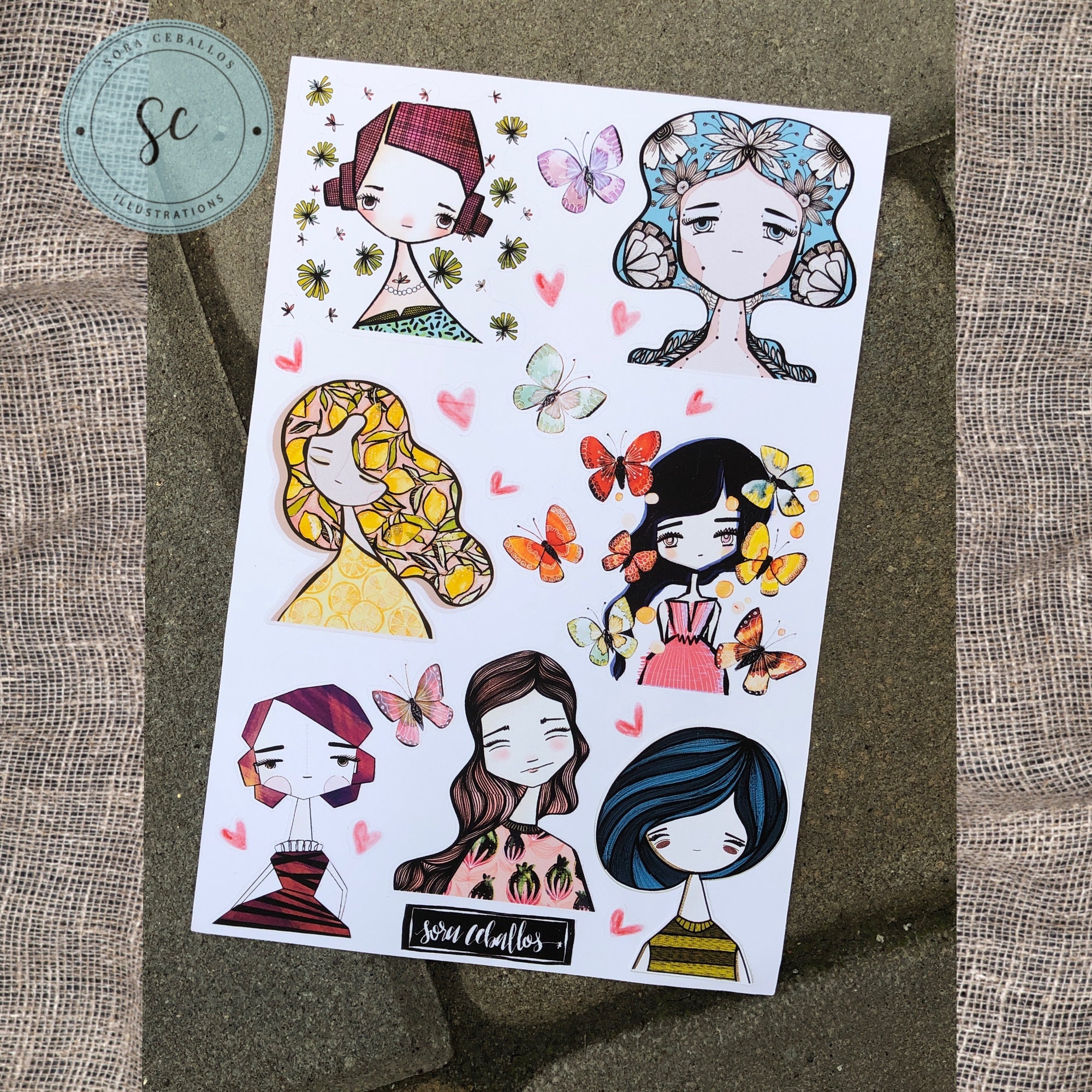 Stickers de Ninas hoja 5x7in con 7 pegatinas en papel a | Etsy