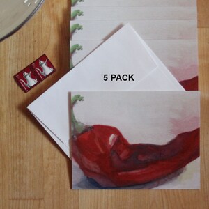 Red Hot Chili Pepper Note Cards Hostess Gift Thank You Watercolor Card ...