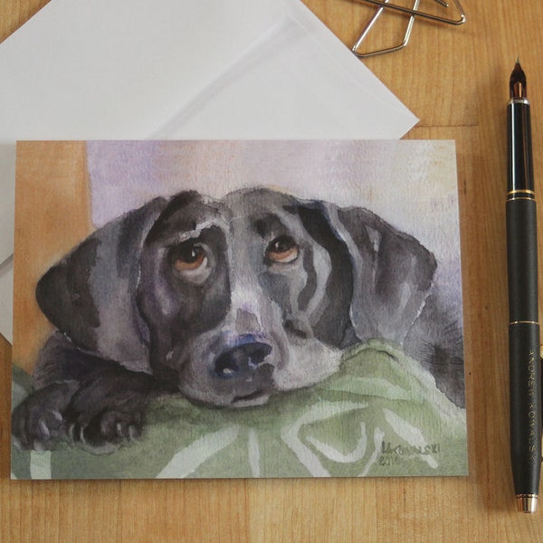 Thank You Card Black Lab - Etsy