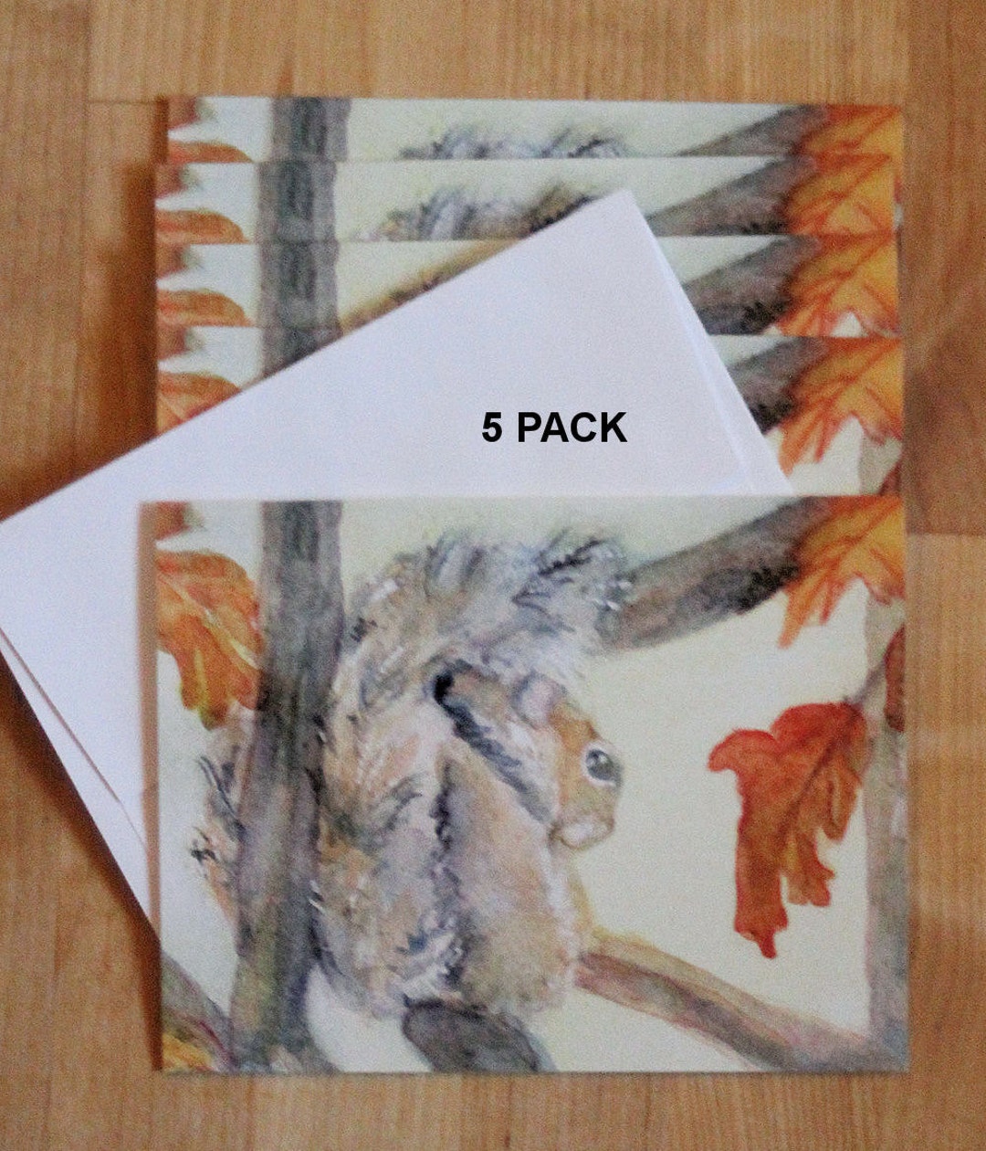 Cute Squirrel Note Cards Thanksgiving Harvest Greeting Card Pack Autumn ...