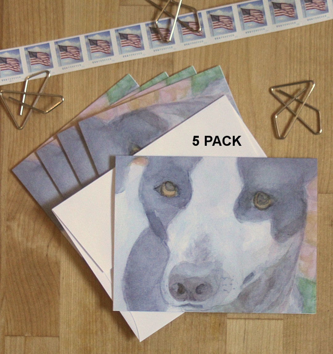 Cute Dog Watercolor Note Cards Canine Mutt Notecards Pet Sitter Dog ...