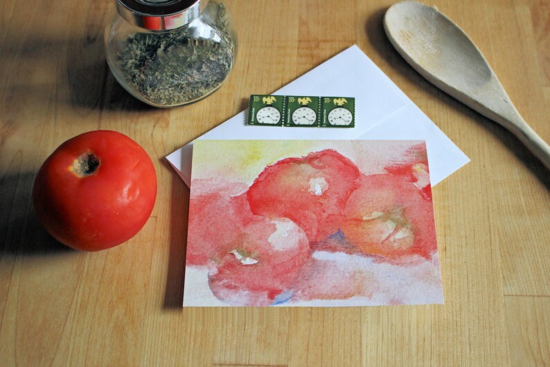 Tomato Note Card Kitchen Recipe Swap Tomatoes Greeting Cards Food Art ...