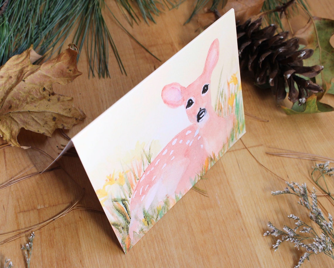 Woodland Animals Card Assortment Artistic Watercolor Cards - Etsy