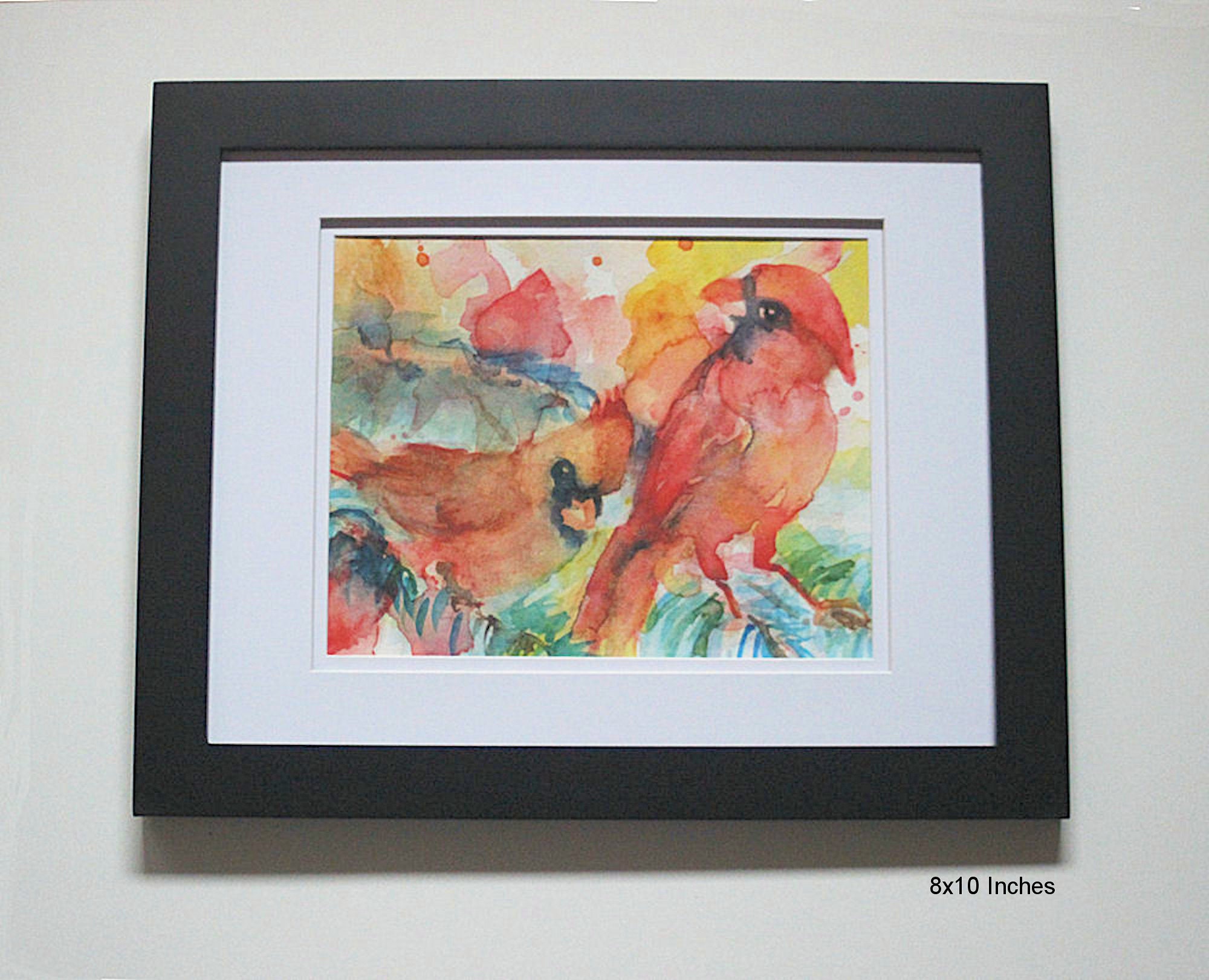 Cardinal Watercolor Art Print Cardinals Bird Painting Songbird Picture ...