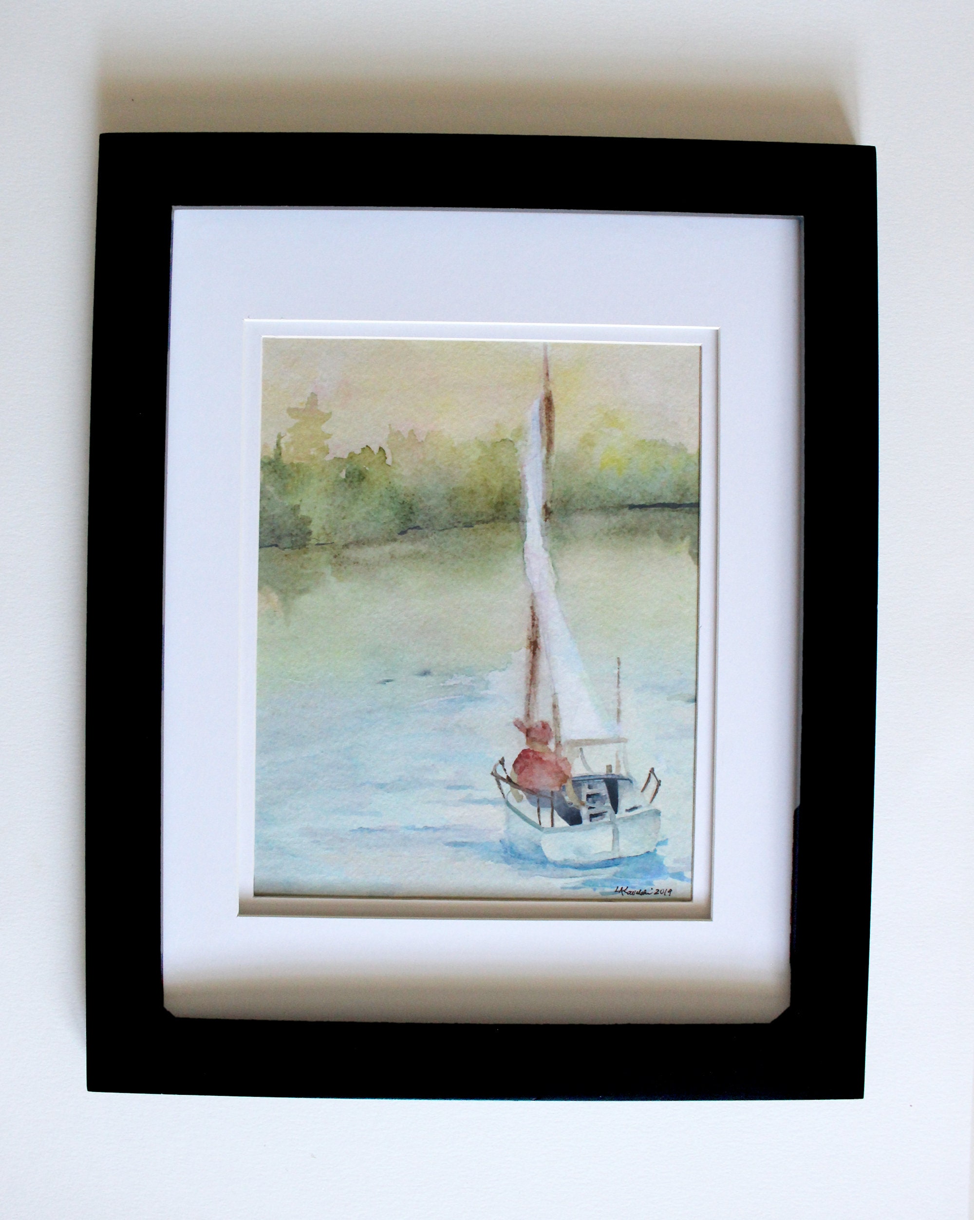 Sailboat Watercolor Print Boat Picture Boys Room Decor Day - Etsy