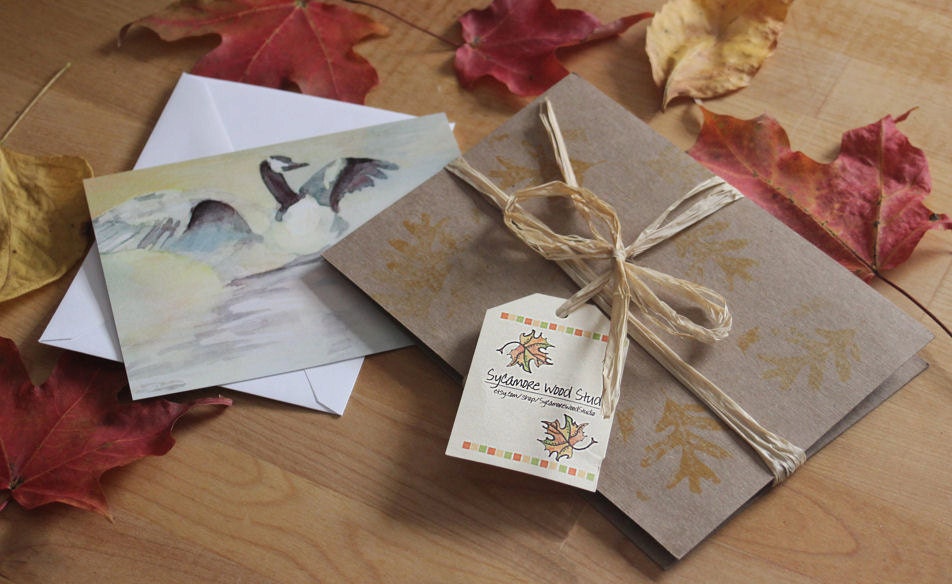 Canadian Goose Note Cards Watercolor Art Card Set Bird Notecards Autumn ...