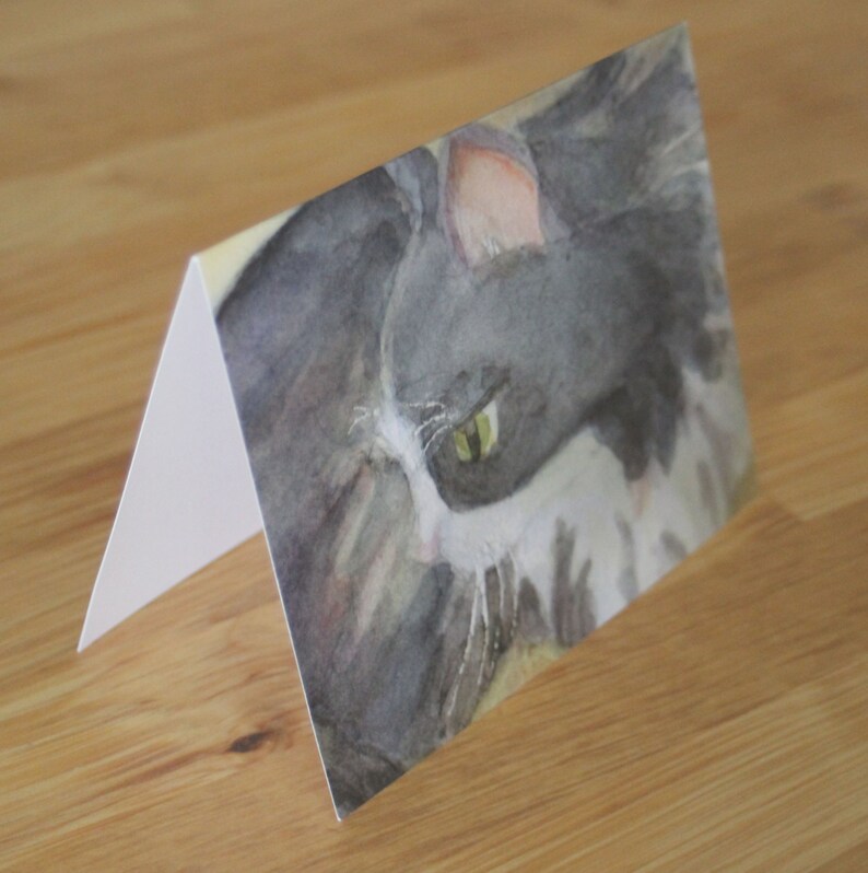 Cat Watercolor Note Cards Feline Card Set Animal Lover - Etsy