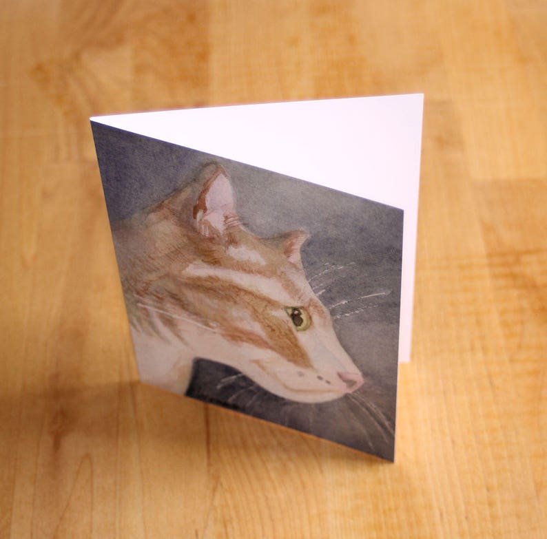 Cat Lover Note Card Set Watercolor Feline Greeting Cards Pet Sitter ...