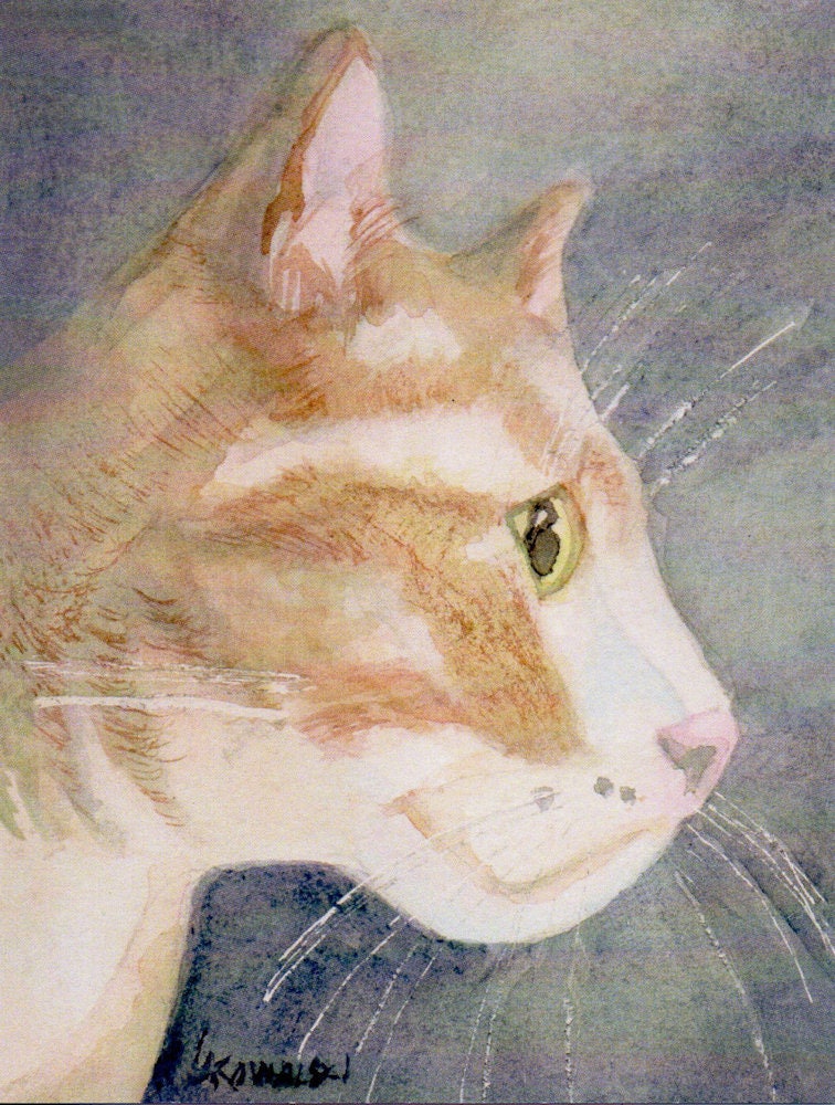 Cat Lover Note Card Set Watercolor Feline Greeting Cards Pet | Etsy