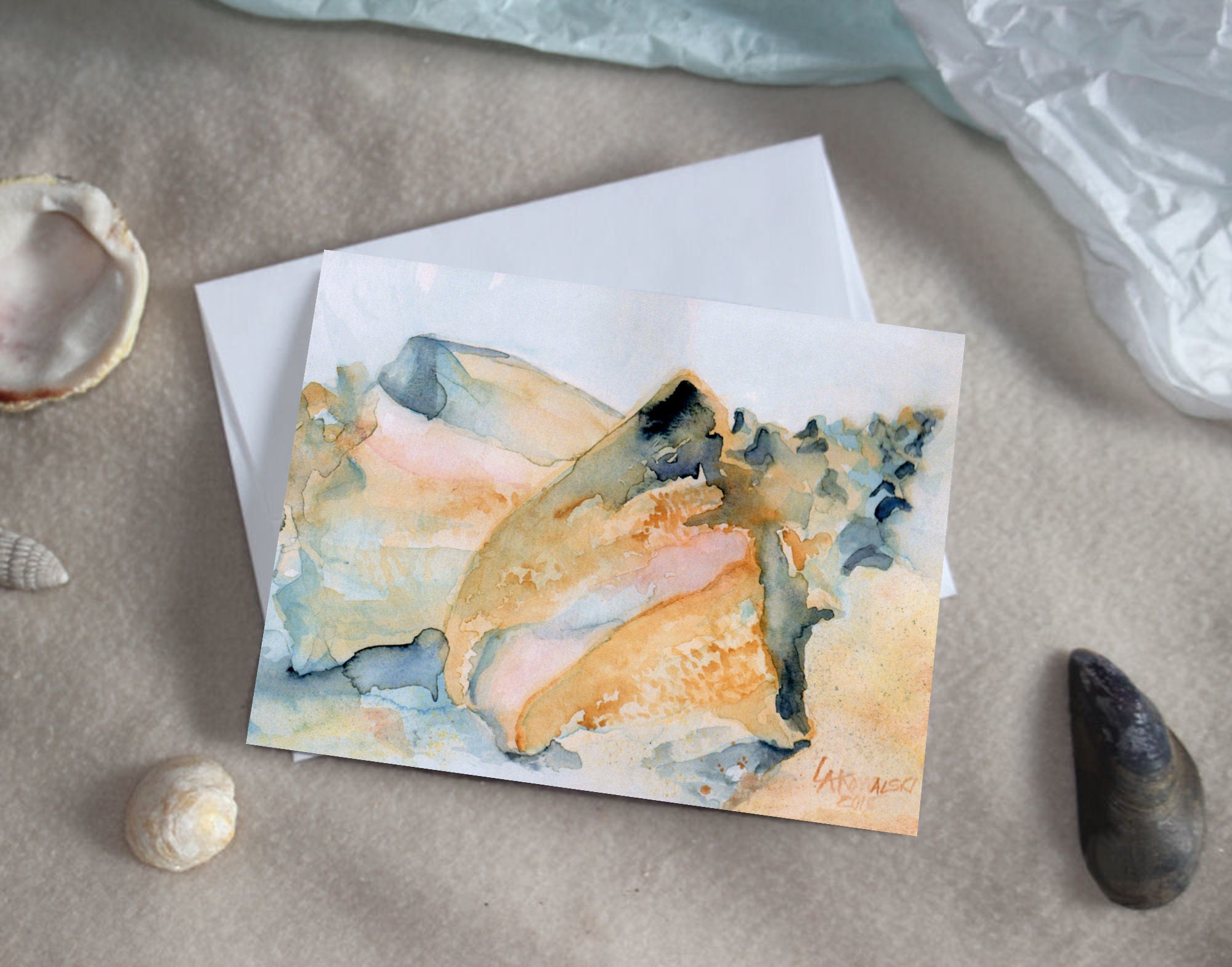 Beach Note Cards Seashore Notecards Seashell Conch Shell - Etsy