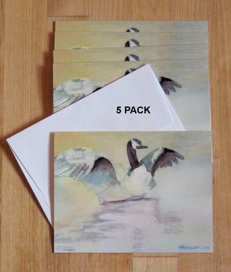 Canadian Goose Note Cards Watercolor Art Card Set Bird Notecards Autumn ...