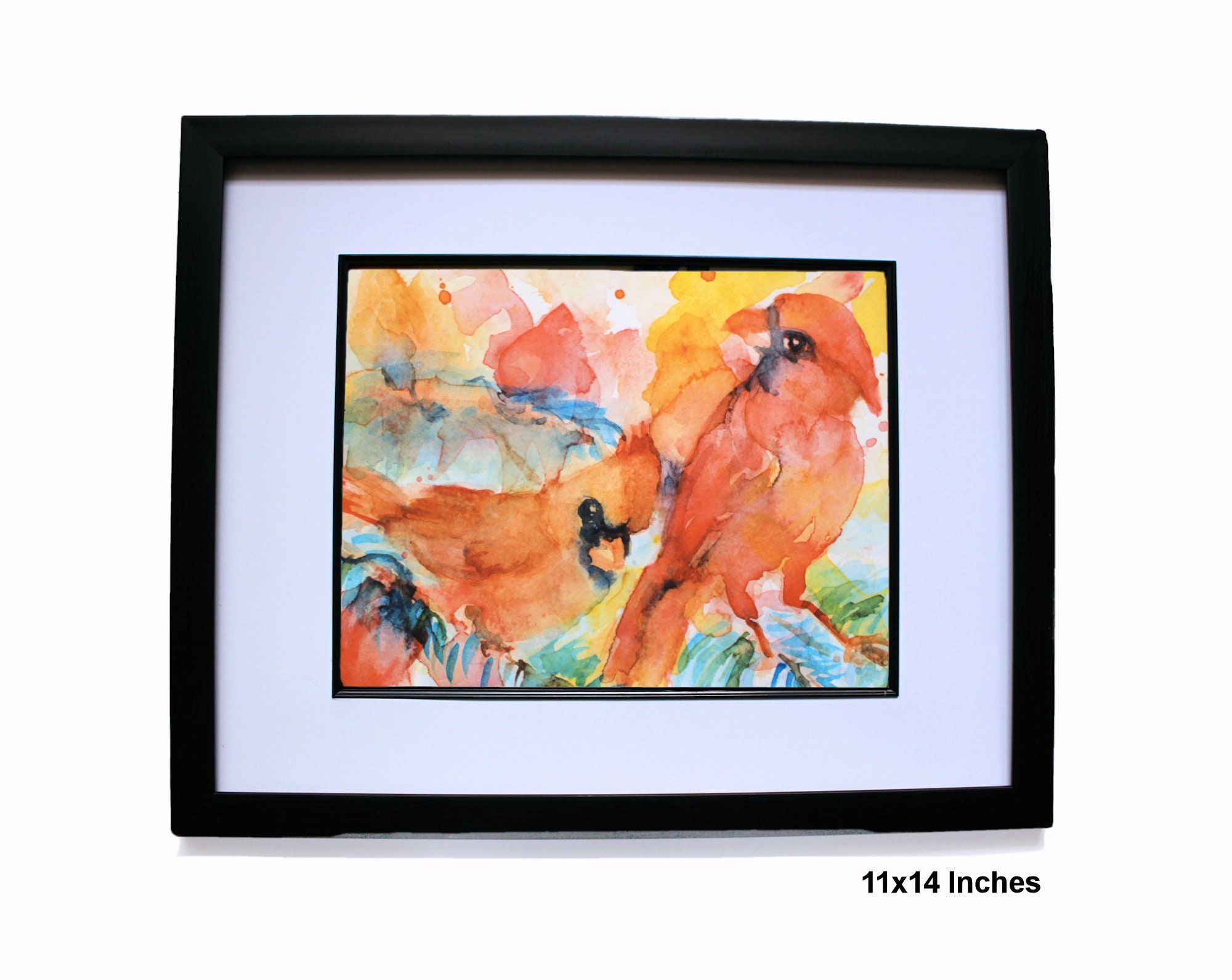 Cardinal Watercolor Art Print Cardinals Bird Painting Songbird Picture ...