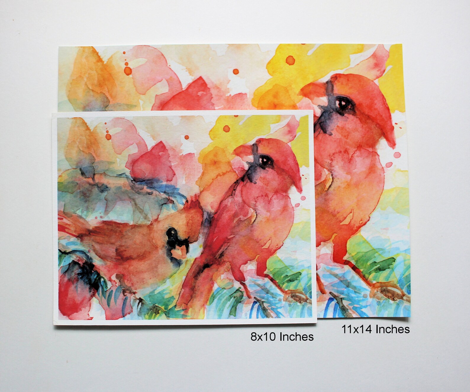 Cardinal Watercolor Art Print Cardinals Bird Painting Songbird Picture ...