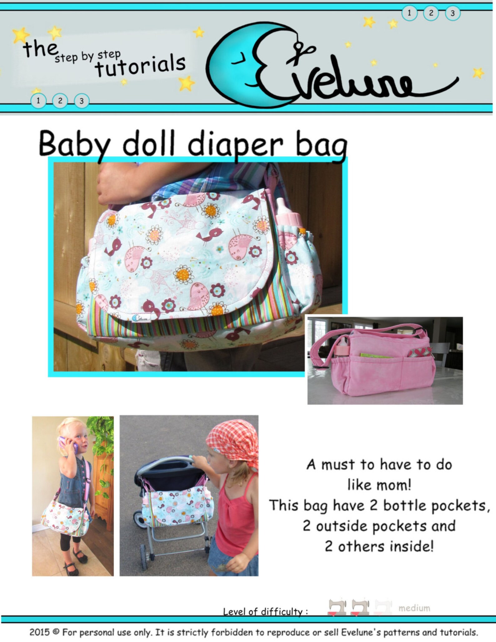 Baby Doll Diaper Bag Pattern / PDF / English Pattern / Doll Bag / Bag ...