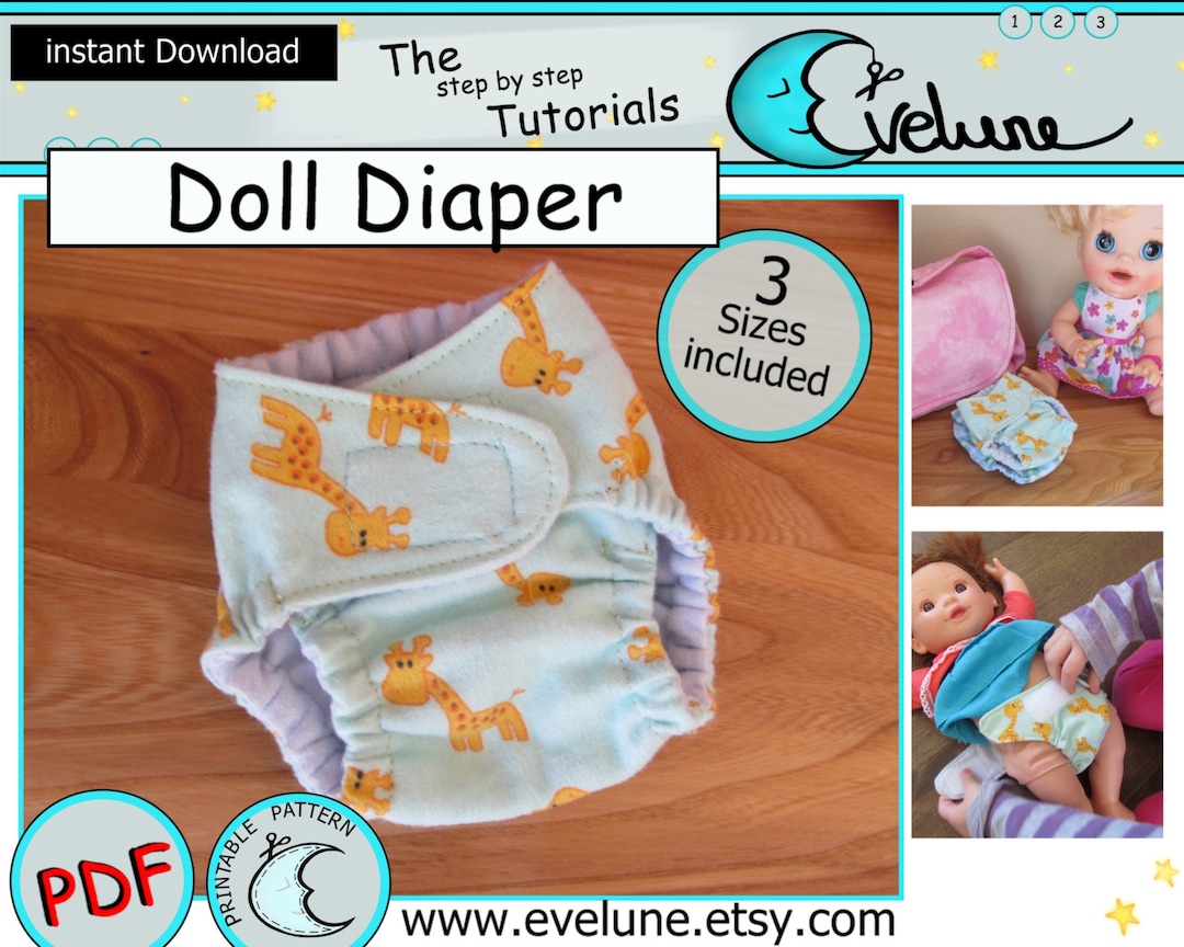 Baby Doll Diaper PDF/ English Pattern / Doll Diaper / Doll Diaper ...