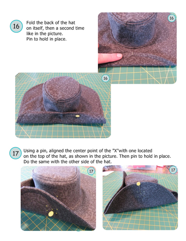 Pirate Hat PDF Pattern , English , 3 Sizes Included , Tricorn Hat ...