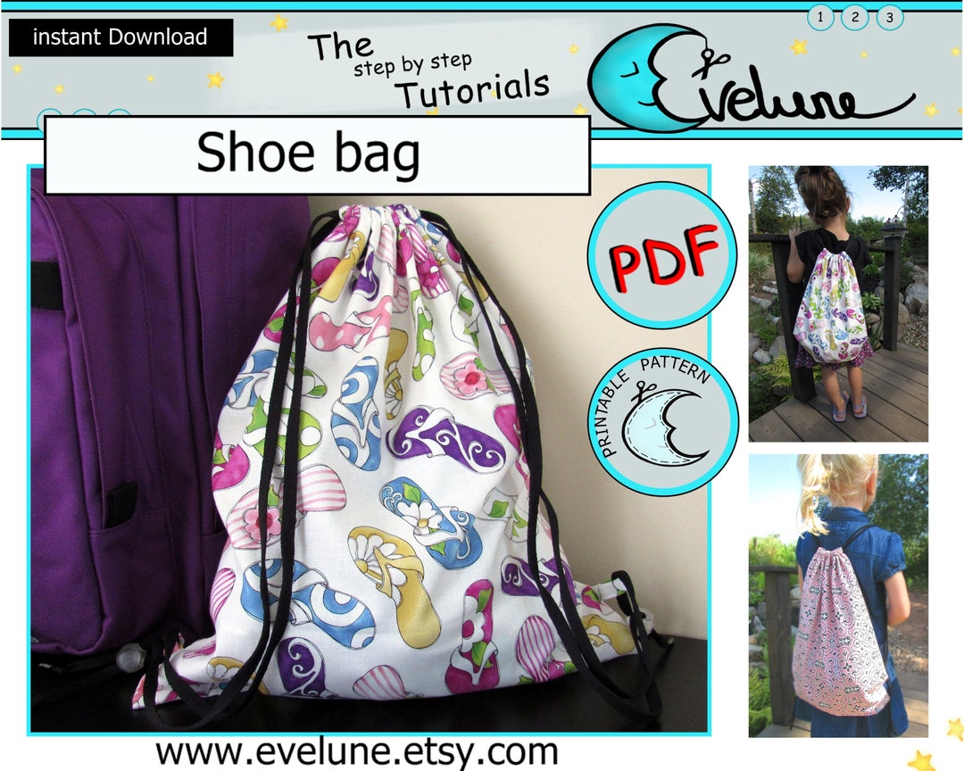 Shoe Bag Pattern / PDF / English Pattern / Kids Bag / Holdall Bag ...